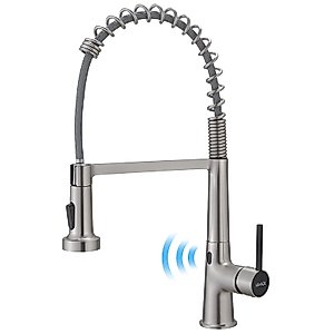 Touchless Kitchen Faucet with Pull Down Sprayer,AIMADI High Arc Spring Stainless Steel Single Handle Sensor Smart Kitchen Sink Faucet for Bar Farmhouse,Brushed Nickel
