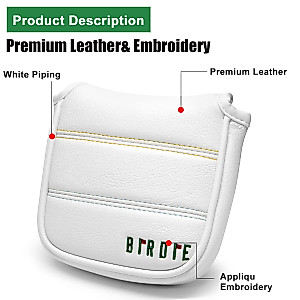 Golf Headcovers Golf Driver Fairway Hybrid Head Cover Golf Blade Mallet Putter Cover Birdie Design Premium Leather Waterproof Driver Fairway(FW) Wood Hybrid(UT) with Number Tags