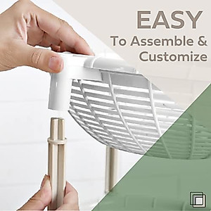 Uncluttered Designs Stacking Basket Bins (3 Tier + Plate) — Display for Fruit, Potato, Onion & Produce — Crafts, Art Supplies & Housewares Organizer — Bedroom & Bathroom Organization & Storage (Black)