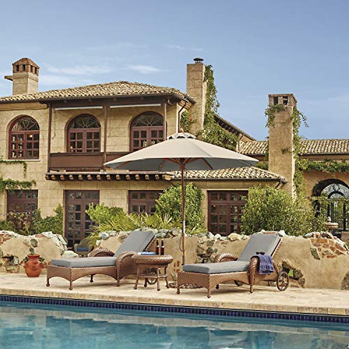 Classic Accessories Montlake FadeSafe FadeSafe Water-Resistant 74 x 23 x 3 Inch Patio Chaise Lounge Cushion Cover, Heather Grey, Patio Furniture Cushion Covers