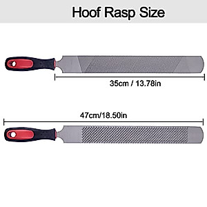 wevsuipo Horseshoe File, 18 Inches Black Farrier Hoof Rasp Tool with Handle, Suitable for Repair Horse Hooves, Goat Hooves, Cow Hooves and Wood Working
