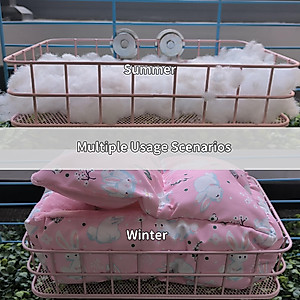 2 Pack Guinea Pig Rat Hammock Metal Year-Round Use，Small Animal Hanging Hammock for Cage Chew Proof，Mini Pet Covered Nest Hammock and Metal Basket for Rat, Mouse, Chinchilla, Ferret