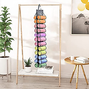 KISYONGUS 2 Pack Leggings Storage Organizer, Hanging Legging Organizer for Closet, Yoga Legging Roll Holder with 24 Compartments Over The Door, Space Saver Closet Storage Organization (Gray - 2 pcs)