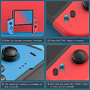 Poupouduck Suitable Big Hand Switch Controllers for Switch/OLED, Handheld Switch Pro Controllers Replace Switch Joycon, Split Pad Pro with Button Lights, Turbo, 4-Level Vibration, 6-Axis Gyro