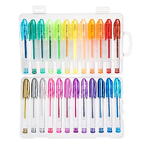 MINAGOO 24 Pack Mini Glitter Gel Pen,Tiny Pens for School,Office and Home… (1)