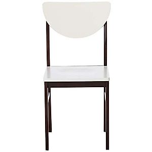 Kings Brand Furniture Dining Room Kitchen Wood Side Chair (Set of 4), Walnut/White