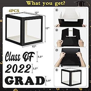 KMUYSL 2022 Graduation Party Decorations, Graduation Balloon Boxes & 2022 Graduation Banners Set with Grad Balloons, Grad Hanging Spiral, Graduation Decorations Supplies for Indoor Outdoor Decor