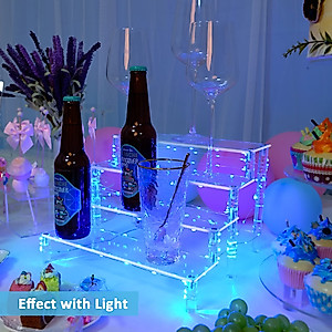 YestBuy 4 Tier Shelf Cake Pop Stand (Blue) +5 TierPremium Cupcake Holder, Acrylic Cupcake Tower Display, Cady Bar Party Décor, Acrylic Display for Pastry Weddings, Birthday (Blue)