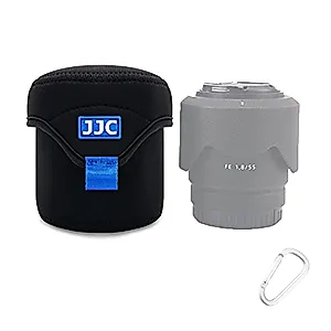 JJC Water Resistant Neoprene Camera Lens Pouch Case, Fold-Over Lens Bag for Mirrorless Lenses Up to 3.1 x 3.1 (D X H) for Sony FE 50mm f/1.8, Canon RF 35mm f/1.8, Fujifilm XF 23mm f/1.4 etc.
