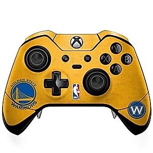 Skinit Decal Gaming Skin compatible with Xbox One Elite Controller - Officially Licensed NBA Golden State Warriors Distressed Design