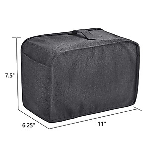 Toaster Cover with 2 Pockets,Can hold Jam Spreader Knife & Toaster Tongs, Toaster Appliance Cover with Top handle,Dust and Fingerprint Protection, Machine Washable (2 Slice, Grey)