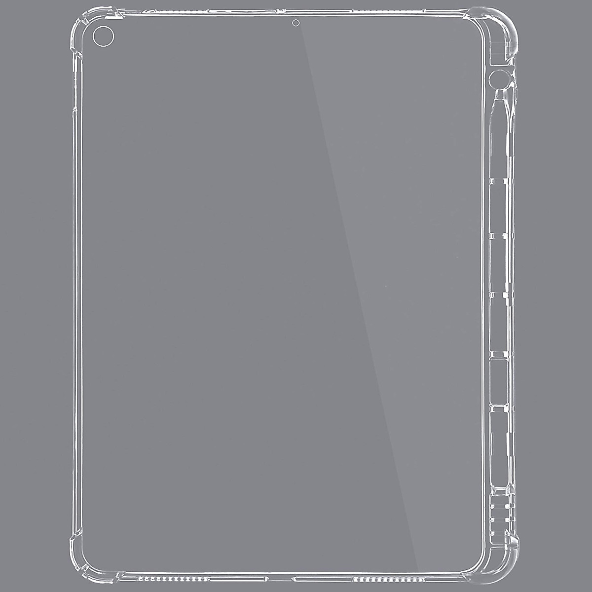 SFFINE Clear Case for New iPad 10.2 7th/8th/9th Generation 2021/2020/2019 with Pencil Holder, Shockproof Thin Slim Transparent Flexible TPU Gel Silicon Back Cover Protective Shell Fit iPad 10.2 Inch