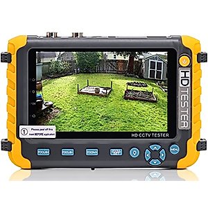 5 Inch 4 in 1 CCTV Monitor Tester, AHD/TVI/CVI/CVBS Coaxial Analog Video Monitor Tester, UTP/PTZ Cable Test for 1080P/3MP/4MP/5MP Analog Security Camera, VGA DC12V Output Camera Portable CCTV Tester