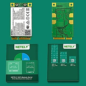 NETELY IEEE 802.11N Mini-PCIE Interface Dual Band 600Mbps WiFi Adapter for Laptop PCs and Desktop PCs, 2.4GHz 300Mbps and 5GHz 300Mbps, Qualcomm Atheros Wireless AR9280 Network Adapter (AR9280)