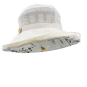 Women-Mesh-Sun-Hats-Bucket-Hat - Summer-Beach-Hat Fishing-Hat-Outdoor-UV-Protection Foldable-Travel-Hiking-Cap Beige