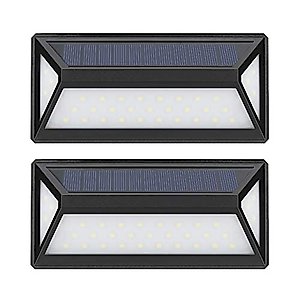DUTUI Three-Sided Human Body Induction Waterproof Solar Wall Light×2, Home Courtyard Waterproof Solar Street Light, Home Courtyard, Garden Swimming Pool