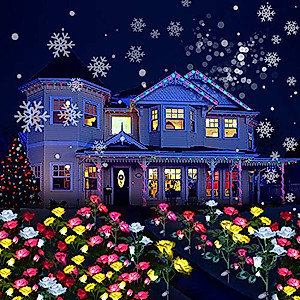 Solar Garden Stake Lights, Waterproof Solar Rose Lights Outdoor Decorative Rose Flowers LED Lights with 3 Roses for Garden Landscape Lawn Yard Courtyard Patio Backyard Decorations