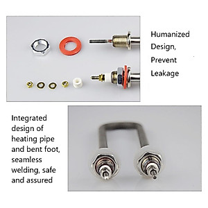 U Shape Rice Steamer Heating Pipe, M16 220V/1KW Immersion Heater Element 304 Stainless Steel Heating Element for Water Tanks Rice Steamer Towel Cart