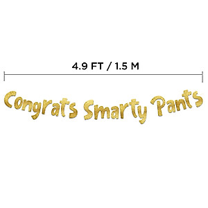 Graduation Party Gold Glitter Banner – Promotion Party Decorations – Congratulations Party Favors and Supplies