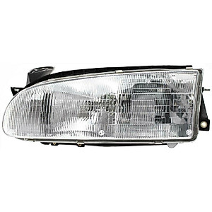 ZONEEAKO 2pcs Headlight Halogen Bulb Left Right Side Clear Lens Headlamp with Bulb for Geo for Prizm Base/LSI 93-97 (2) Headlights 94852389 10818620