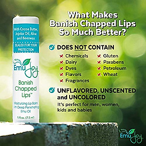 Banish Chapped Lips Emu Oil Lip Balm for Severe Dry Lips Jumbo Tube