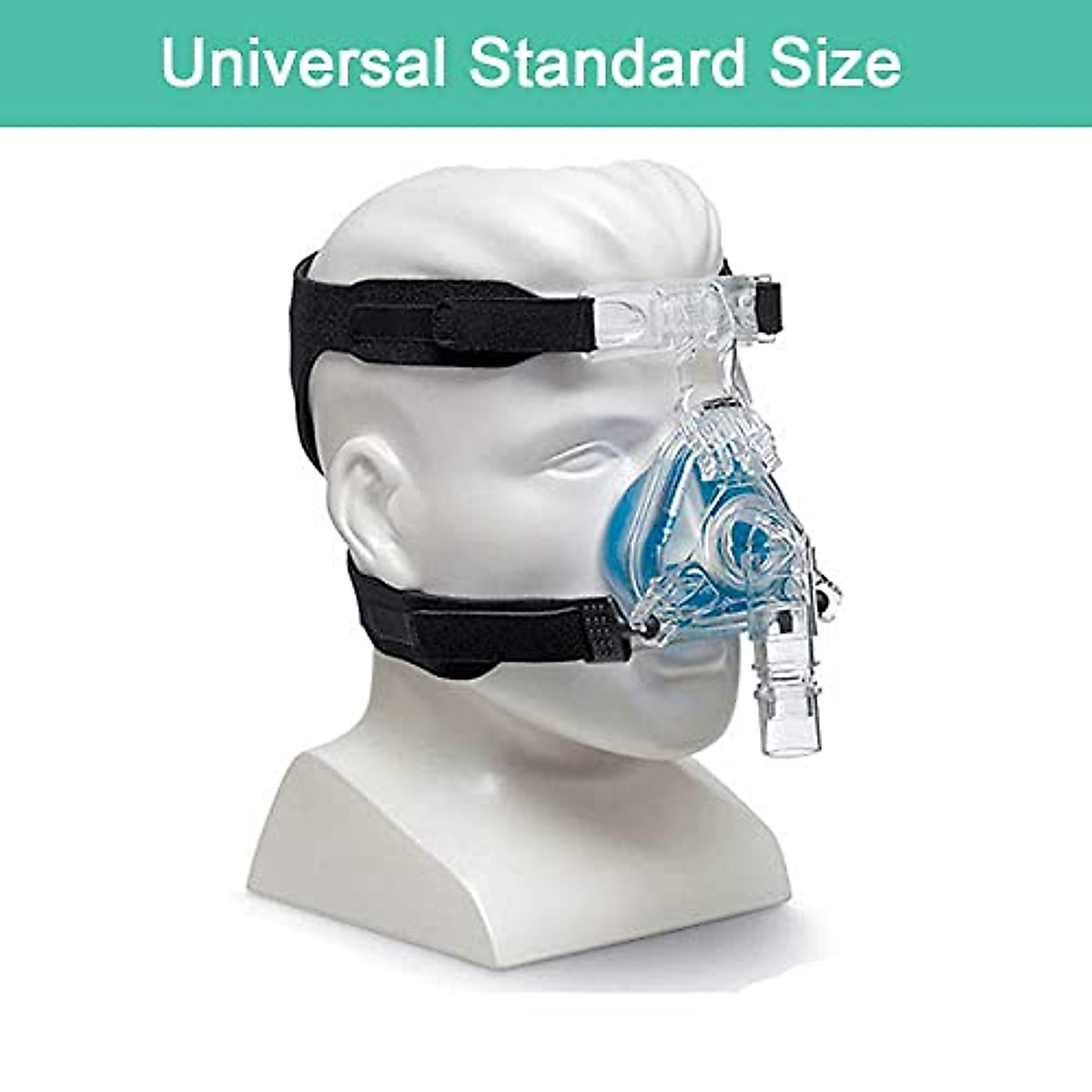 Universal CPAP Mask Headgear Strap / Cpap Harness / CPAP Head Band for ResMed Mirage Series, Philips Respironics CPAP Mask, Comfortable Durable Stretchy Material, Standard – Black (Headgear Only)
