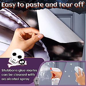 Halloween 3D Nun Door Cover Sticker, 30 x 80 Inch Lifelike Scary Ghost Nun Wallpaper for Front Door Decor, Party Outdoor Supplies