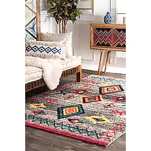 nuLOOM Bohemian Liz Shag Area Rug, 5x8, Dark Grey