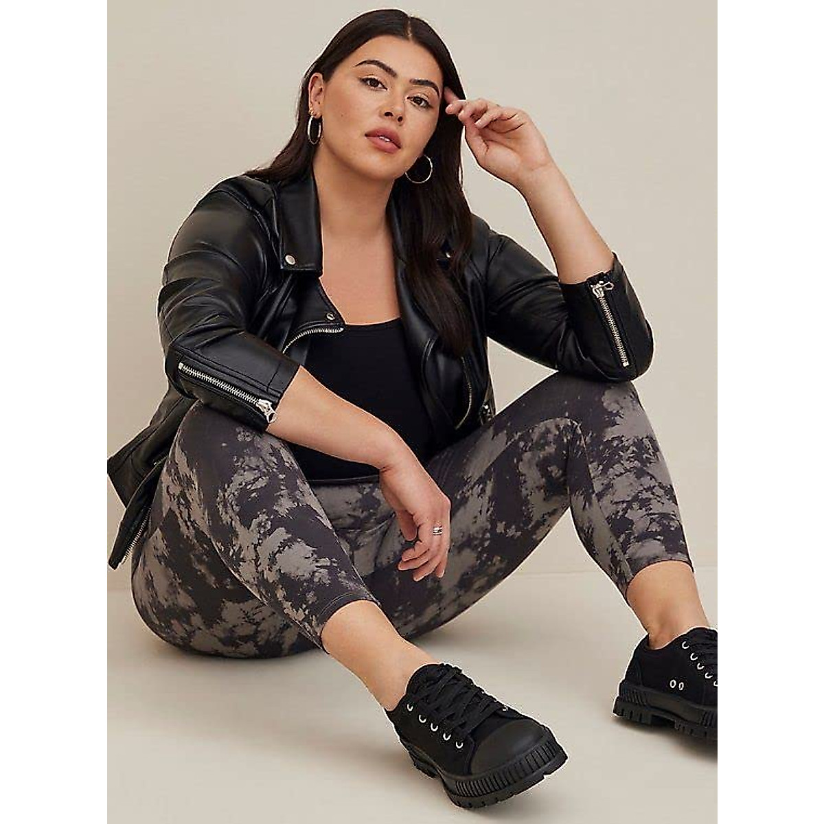 Hi Clasmix Plus Size Leggings for Women 1X-4X-High Waisted Tummy Control Non See Through Super Soft Black Leggings Yoga Pants(2 Pack Black+Black Tie-dye,X-Large)