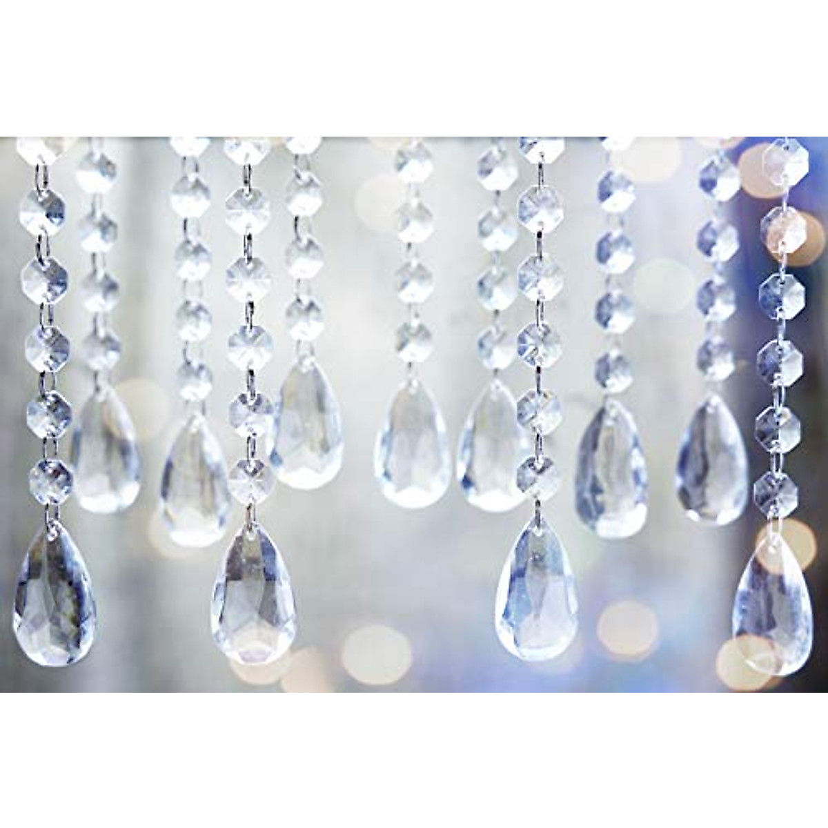 Ulove Prs Acrylic Teardrop Crystal, Chandelier Pendants Parts Beads, Garland Hanging Bead, Crystal Beaded for Wedding Party Centerpiece Tree Decoration (12 pcs)