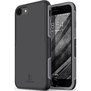 TEAM LUXURY iPhone SE Case 2022/2020, iPhone 8/7 Case, [Ultra Impact Resist] Shockproof Rugged Protective Case for Apple iPhone SE/8/7 Phone Case Cover 4.7", (Black/Gray)