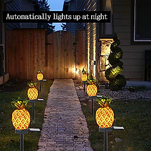 VGYVGYCC Garden Decor Solar Stake Lights - 2 Pack Outdoor Pineapple Waterproof Lights Pathway Yard Lawn Walkway Decoration