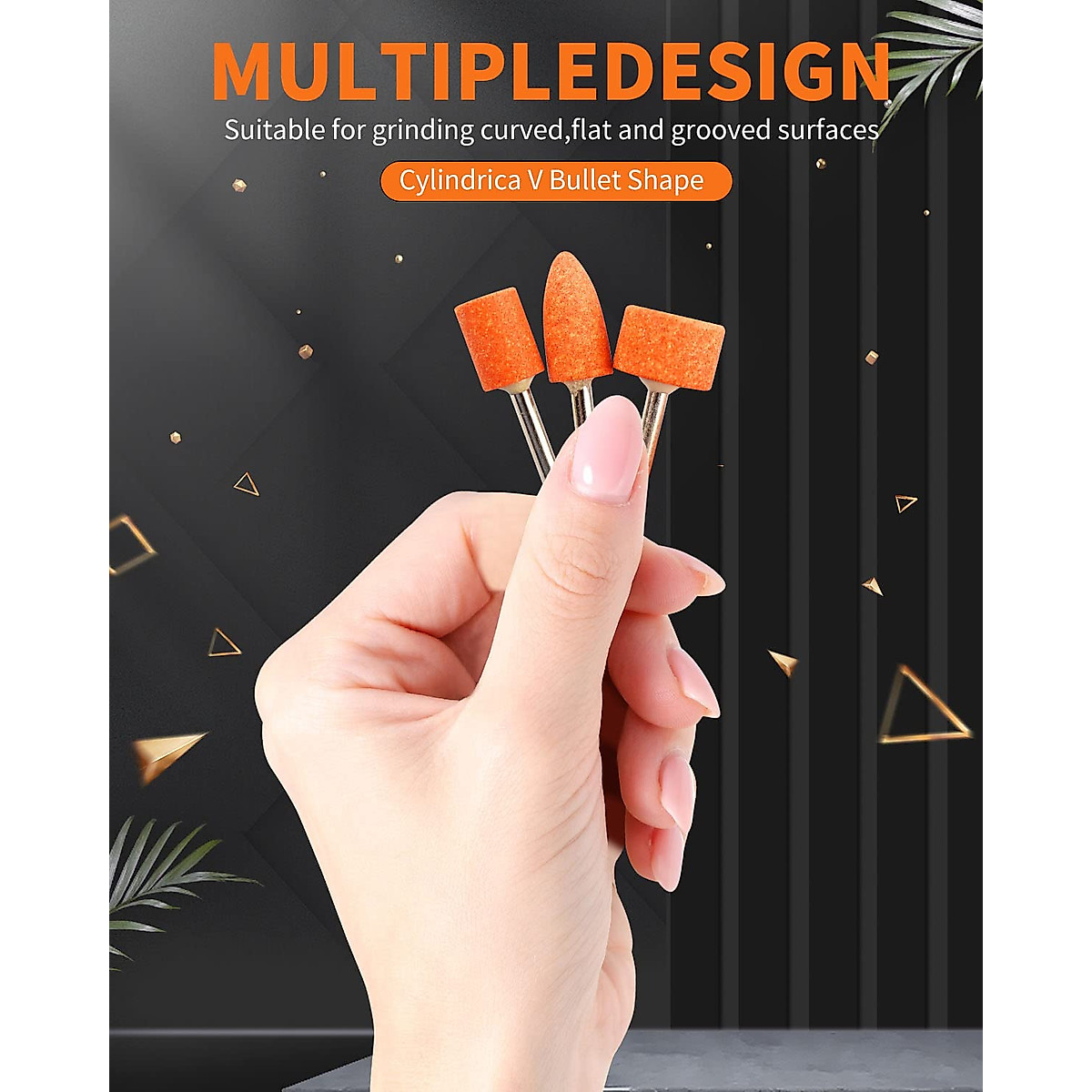 SHITIME Rotary Tool Bits Grinding, 120 Pcs Metal Grinding Sanding Bits with 1/8" Shank, Sanding Drums Accessories for Polishing Jade, Rust and Metal