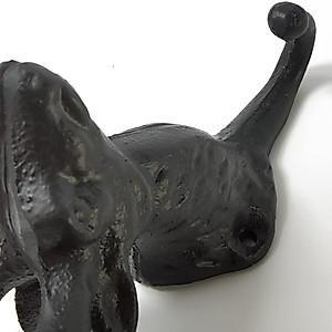 NSBELL 2PCS Rustic Heavy Duty Cast Iron Deer Head Hook Wall Antler Key Holder Hanging Towel Key Coat Rack Durable Iron Hanger Living Room Bathroom Room Kitchen Wall Decoration