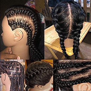 Mannequin Head with 100% Real Hair Manikin Cosmetology Doll Head Hairdresser Practice Styling Brading Training Head with Free Clamp Holder (14inch-D3)