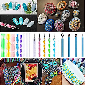 19PCS Mandala Dotting Tools Set with a Zipper Storage Bag for Painting Rocks, ABenkle Mandala Stencil Ball Stylus Paint Tray Set