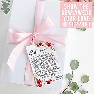 50 Floral Wedding Advice Cards For Bride and Groom, Wedding Guest Book Alternative, Advice and Wishes For The Mr and Mrs, Advice For The Bride, Bridal Shower Advice Cards, Wedding Card Boxes Reception