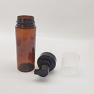 150ml Empty Shampoo Bottle,5oz Foaming Dispenser Soap Plastic Container,Foam Pump Travel Bottle Dispenser for Hand Soap, Lash Cleanser,Facial Cleanser (Brown+Clear)