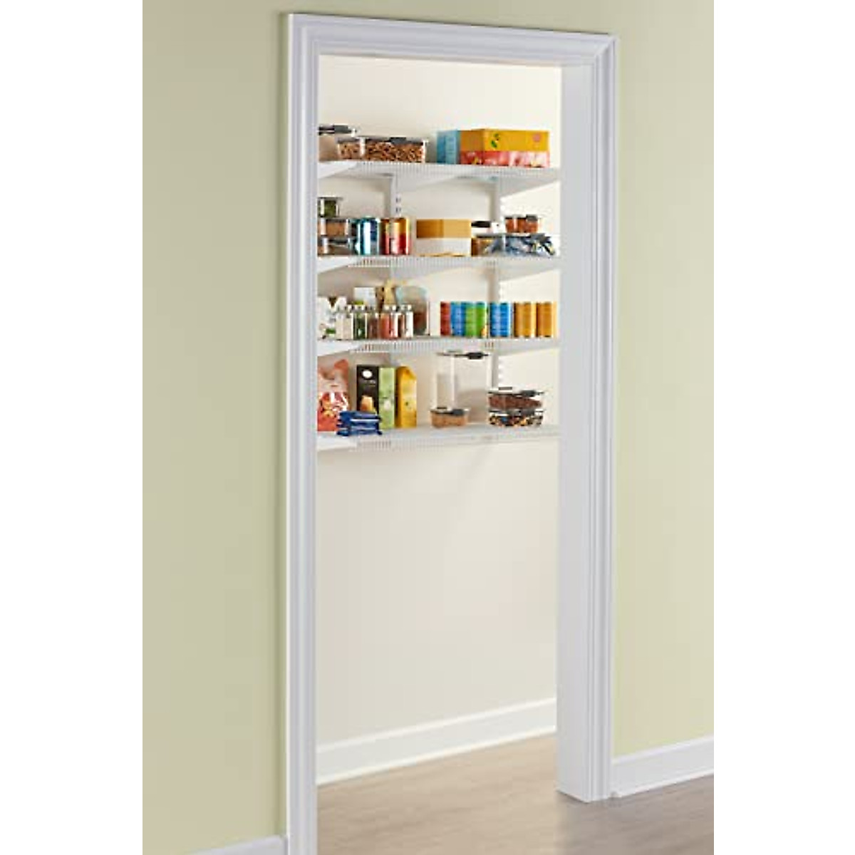 Rubbermaid Pantry 36" Closet Storage Organization System Kit, 4 Shelf System for Pantry Storage, White