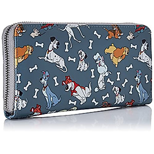 Loungefly Disney Dogs Wallet Zip Around Clutch Faux Leather (Grey)