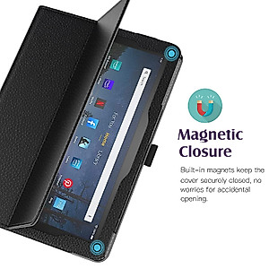 TiMOVO Case for All-New Kindle Fire HD 10 & Fire HD 10 Plus Tablet (10.1", 11th Generation, 2021 Release), Slim Folding PU Leather Stand Cover Case with Auto Wake/Sleep, Black