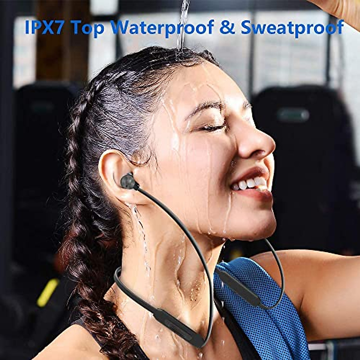 Xvicyoyr Bluetooth Headphones,V5.2 Wireless Bluetooth Earbuds w/Mic in-Ear Magnetic Neckband Earphone 30Hrs Playtime, IPX7 Sweatproof Deep Bass Headset for Phone Call Music Sports