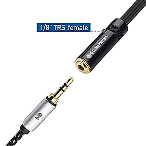 Cable Matters 2-Pack Dual 1/4 to 3.5mm Female Stereo Audio Splitter Cable (3.5mm to Dual 1/4 Adapter) in Black - 6 Inches / 0.15 Meters