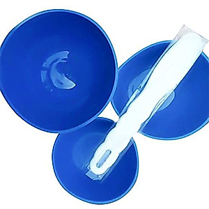 EustomA 4Pcs One Set Silicone Flexible Rubber Plaster Impression Mixed Alginate Bowl Dental Lab Mixing Bowls Blue