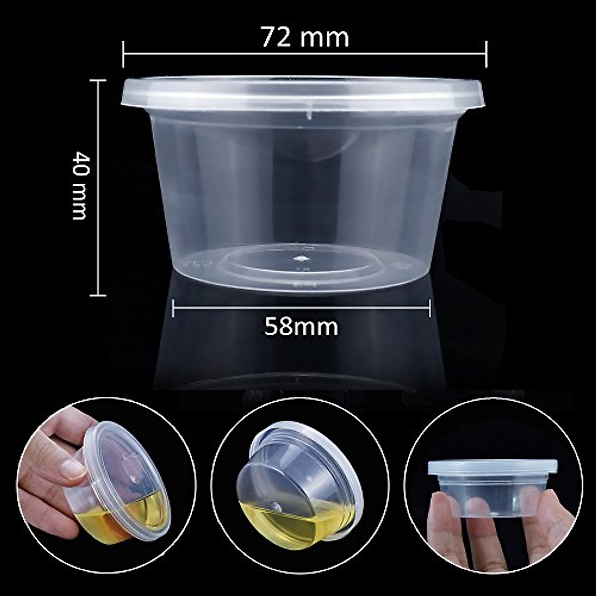 Augshy 40 Pack Small Plastic Containers with Lids for Slime, Foam Ball Storage Containers with Lids (4 oz)