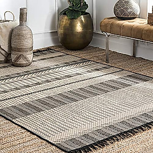 nuLOOM Indoor/Outdoor Modern Moroccan Megan Area Rug, 4' x 6', Grey