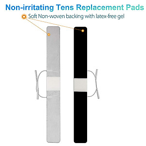 LotFancy TENS Unit Pads 1.65"x13.75", 4Pcs Electrode Pads Long Strip Shape, Tens Unit Replacement Pads for Electrotherapy
