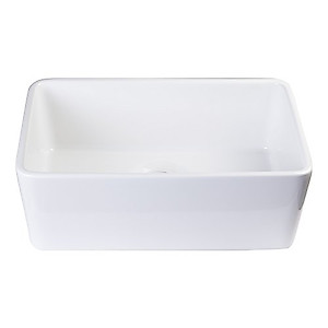 ALFI brand AB503 23-Inch Fireclay Single Bowl Farmhouse Kitchen Sink, White