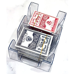 FONBEAR 6-Deck Rotating Playing Card Holder - Smooth 360 Degree Swivel Deck Holder - Playing Card Tray Great for Canasta, UNO, Blackjack, Texas Hold'em, Hand and Foot, Dealing and Discard Accessories