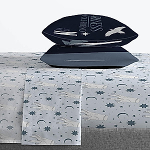 Jay Franco Wednesday Addams Queen Sheet Set - Super Soft Kids 4 Piece Bedding Set - Moon and Stars Microfiber Sheets Includes Reversible Pillow Covers